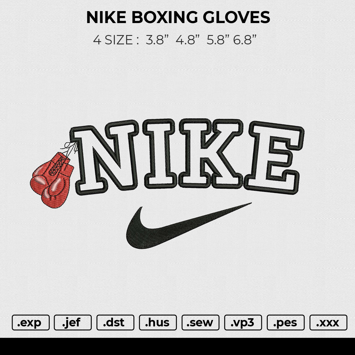 NIKE BOXING GLOVES Embroidery – embrostudio