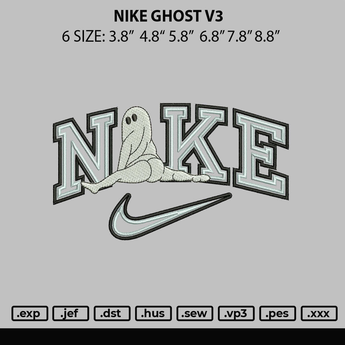 Nike Ghost V3 Embroidery File 6 sizes – embrostudio