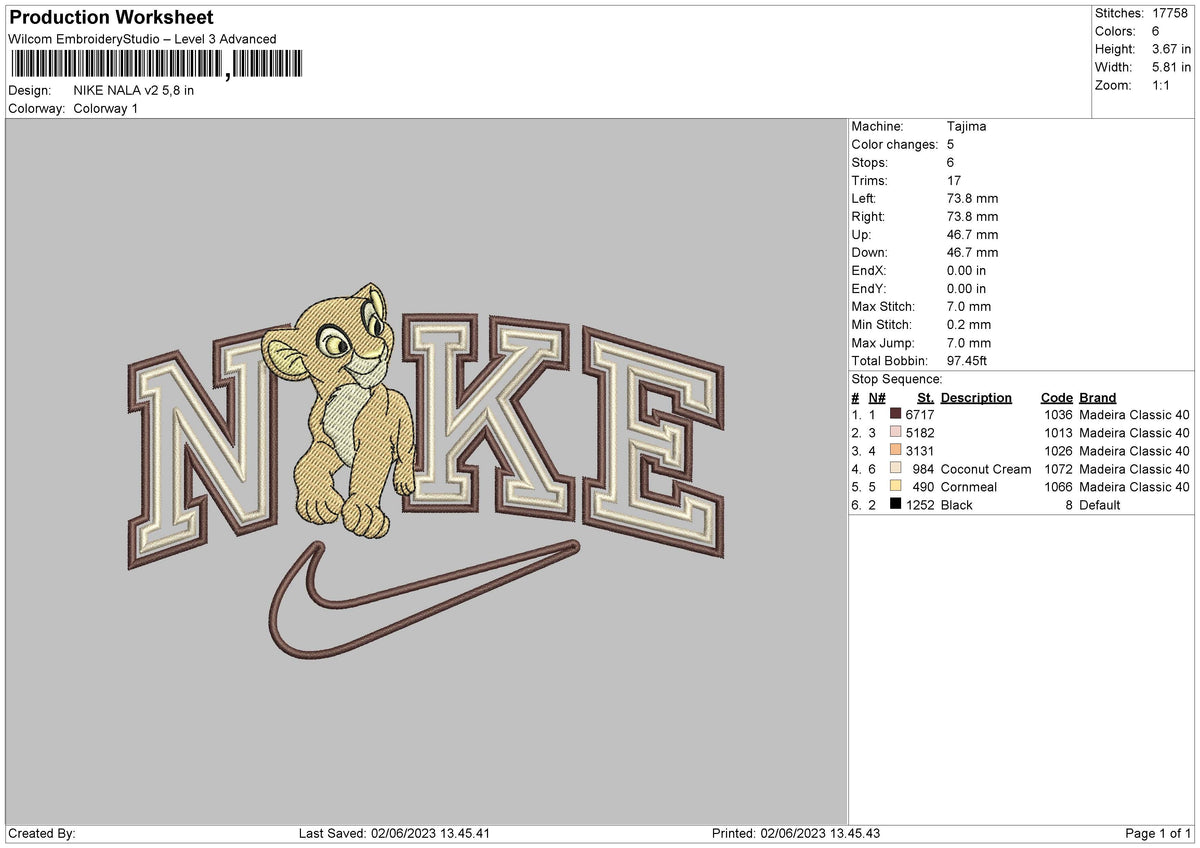 Nike Nala V2 Embroidery File 6 sizes – embrostudio
