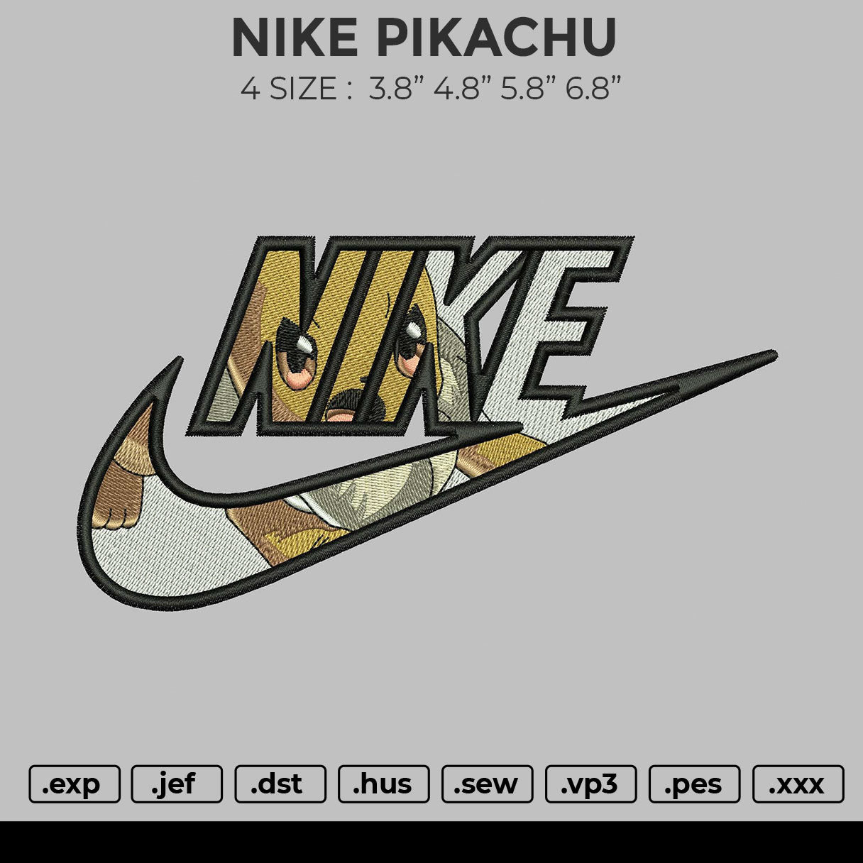 Nike Pikachu Embroidery – embrostudio