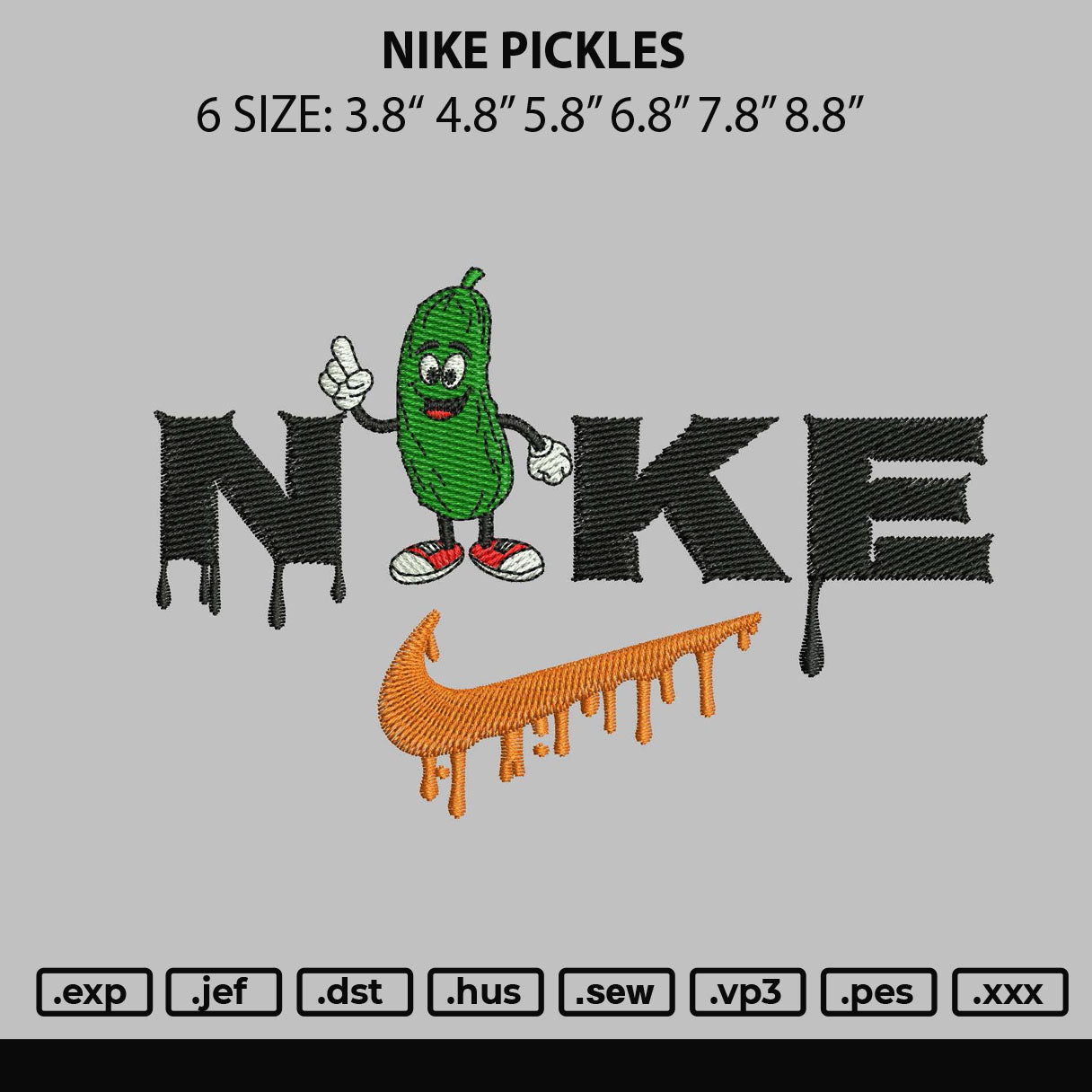 Nike Pickles Embroidery File 6 sizes – embrostudio