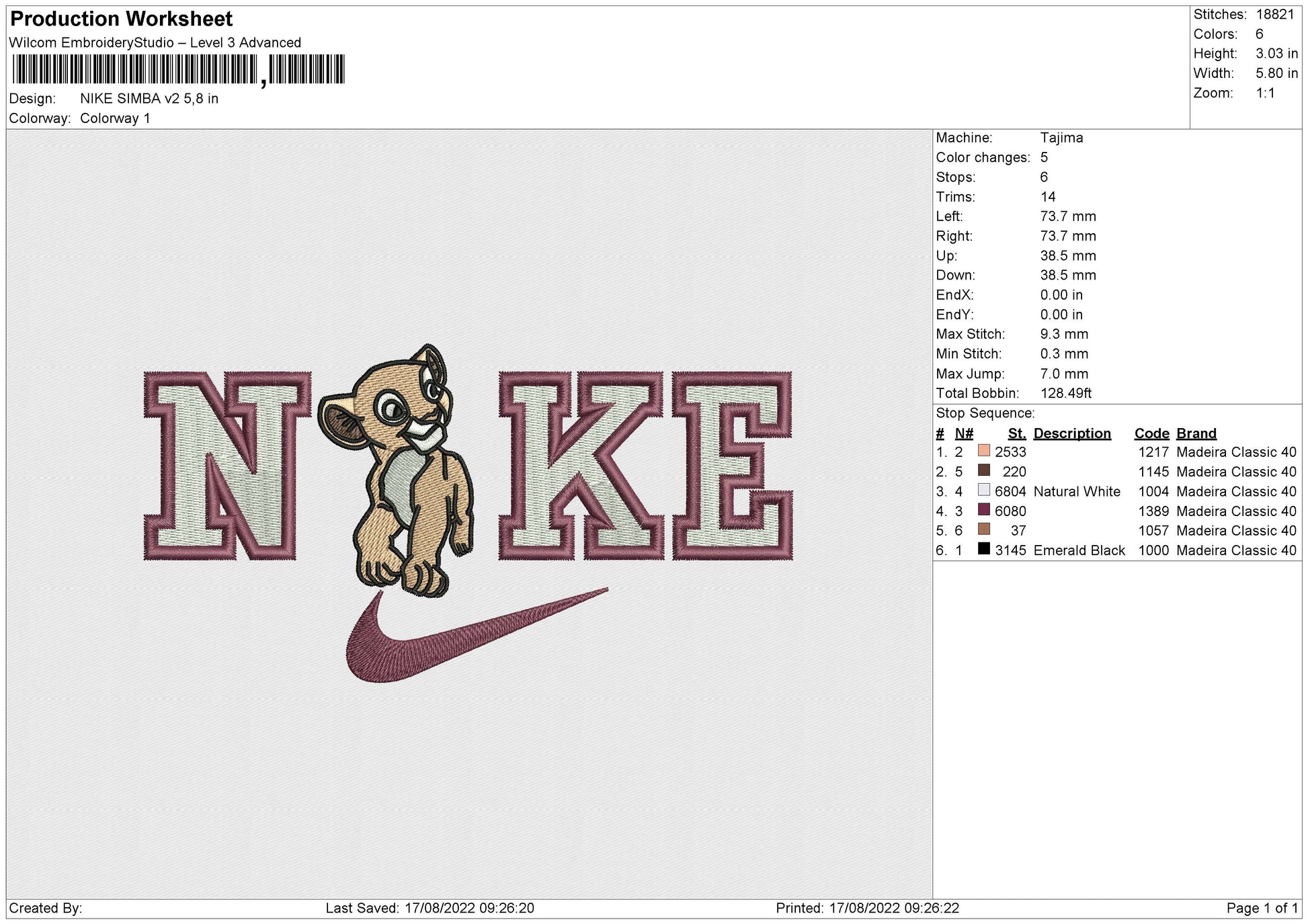 NIKE SIMBA v2 Embroidery – embrostudio
