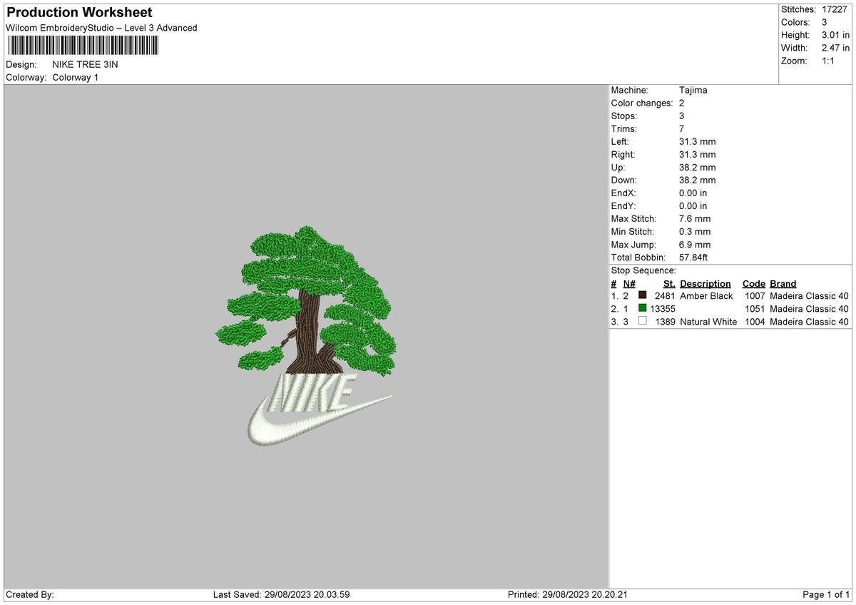 Nike Tree Embroidery File 6 sizes – embrostudio