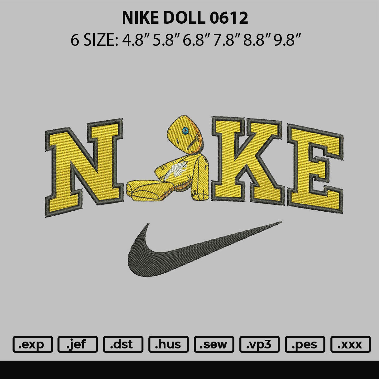 Nike Doll 0612 Embroidery File 6 sizes – embrostudio