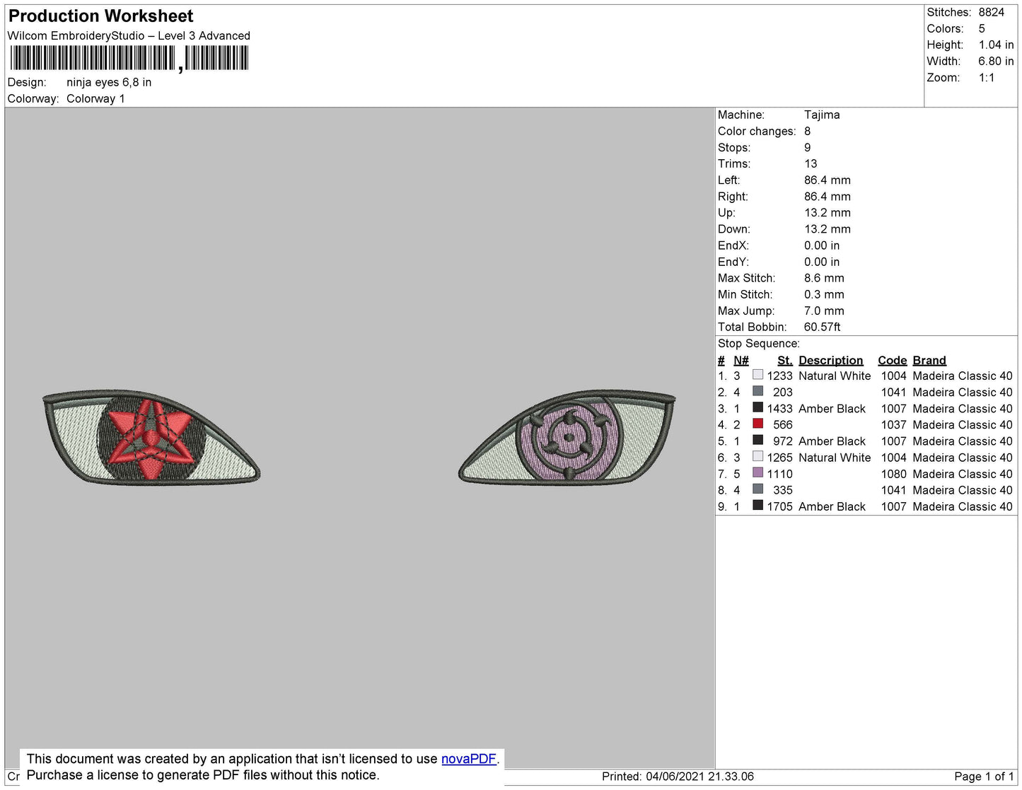 Ninja Eyes Embroidery – embrostudio