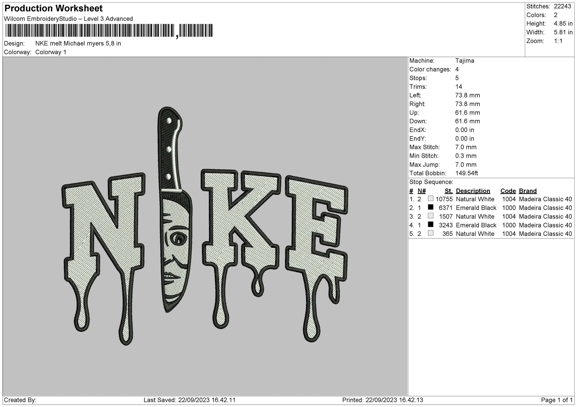 Nike Melt Michael Embroidery File 6 sizes – embrostudio