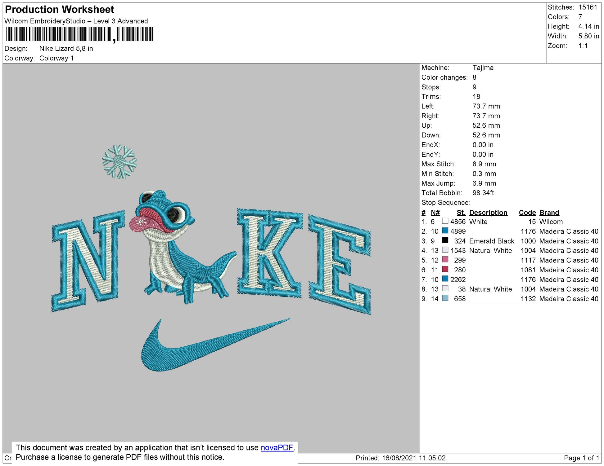 Nike Lizard Embroidery – embrostudio