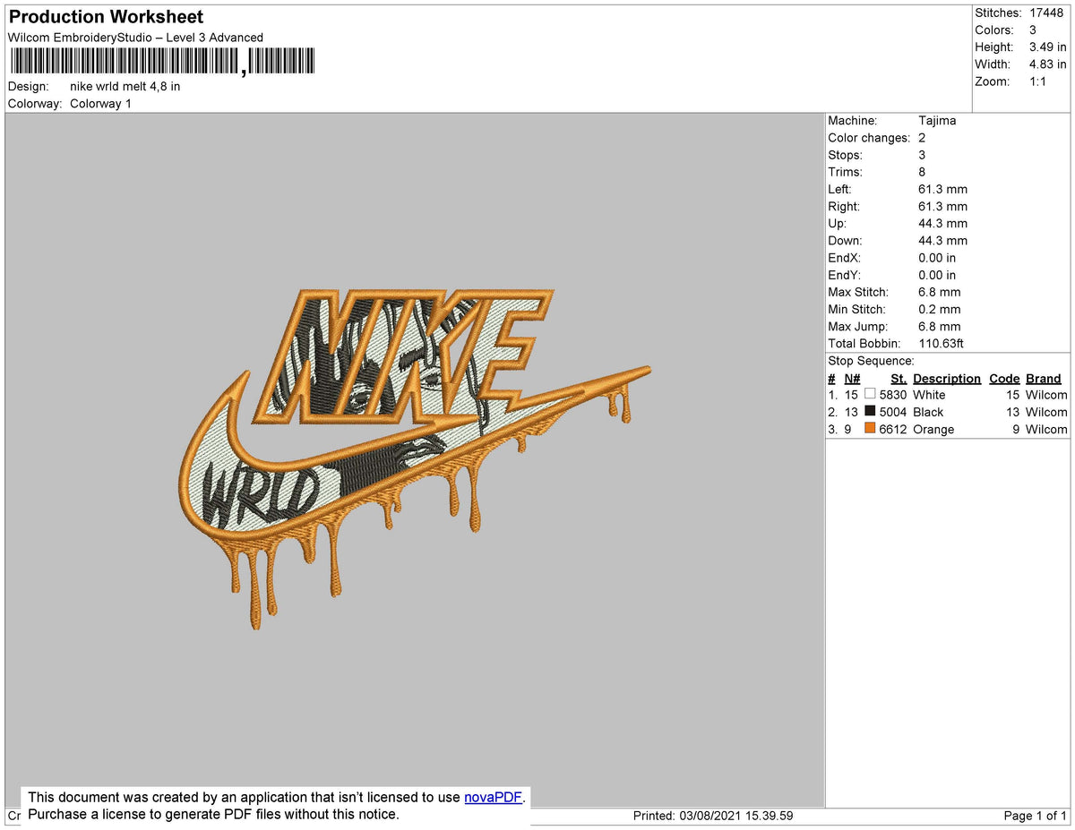 Nike Wrld Melt Embroidery – embrostudio