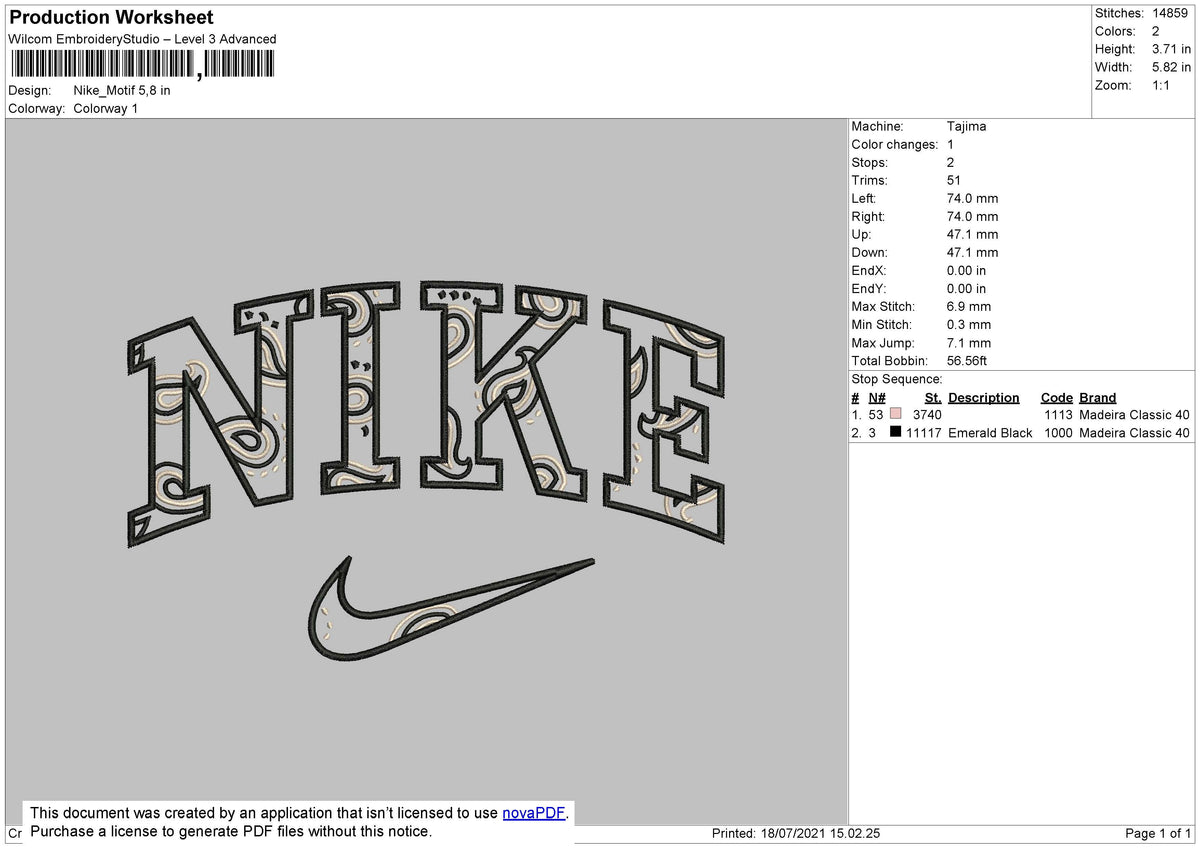 Nike Pattern Embroidery – embrostudio