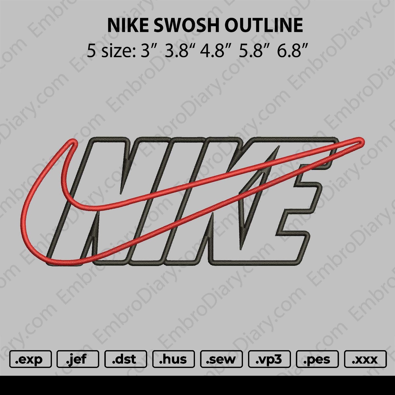 Nike Swoosh Outline Embroidery – embrostudio