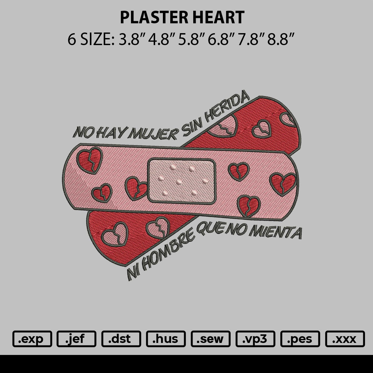 Plaster Heart Embroidery File 6 sizes – embrostudio