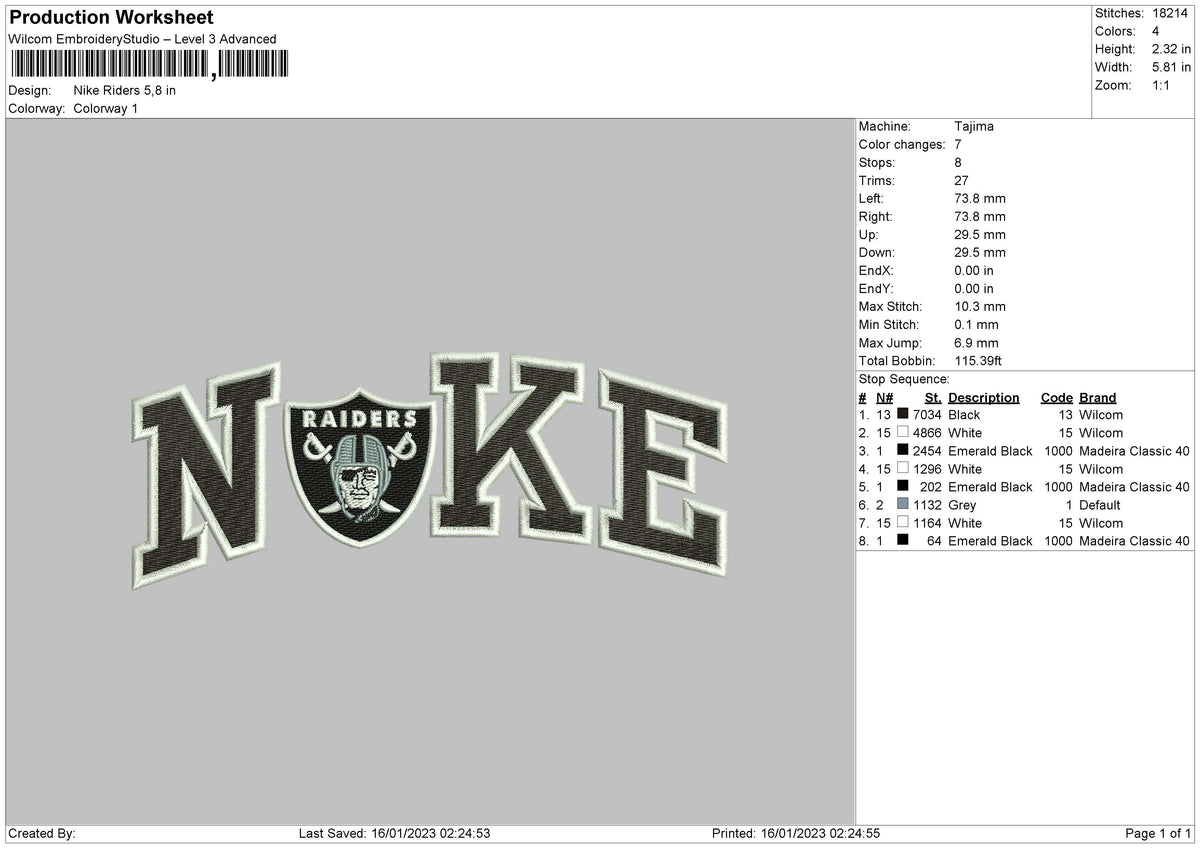 Nike Riders Embroidery File 6 sizes – embrostudio