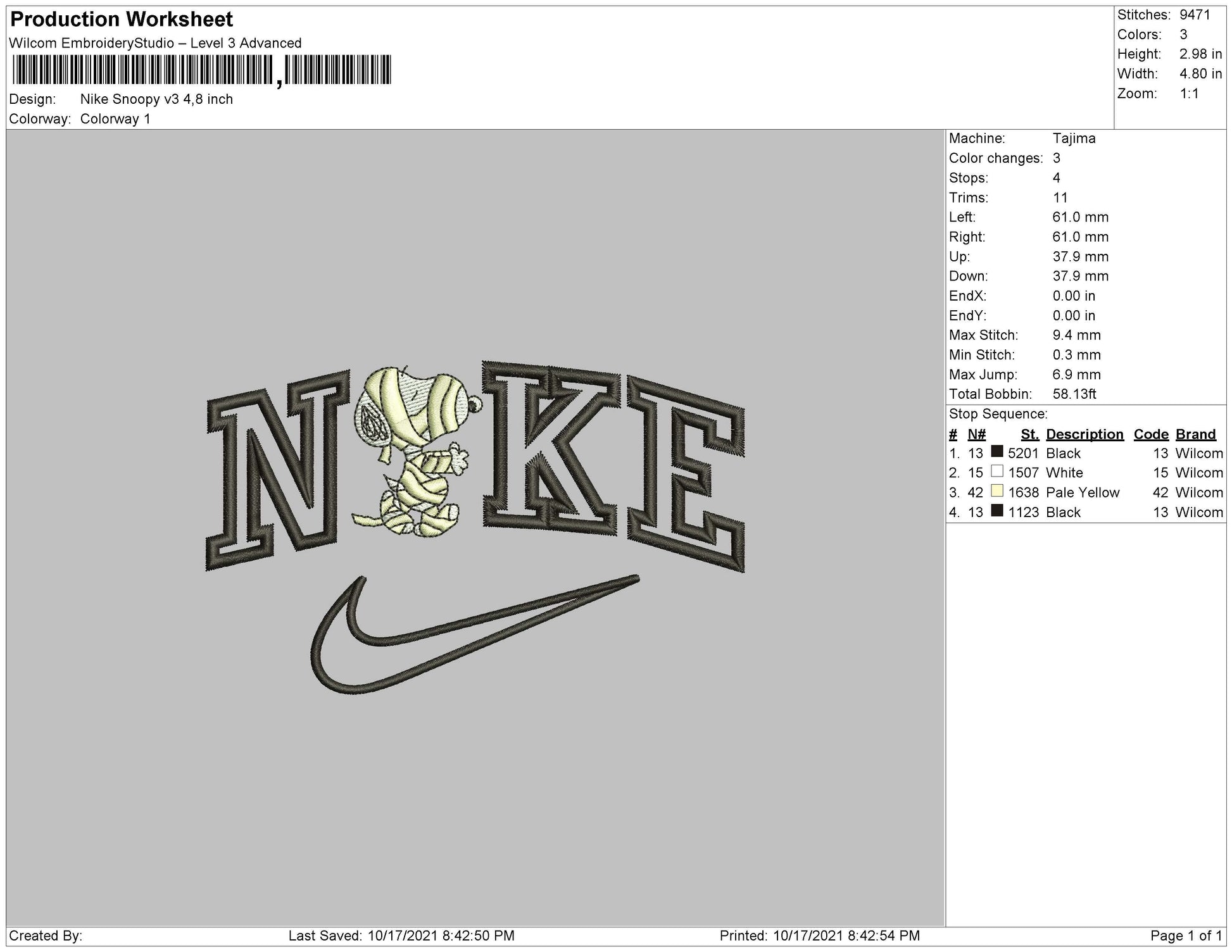 Nike Snoopy v3 Embroidery – embrostudio