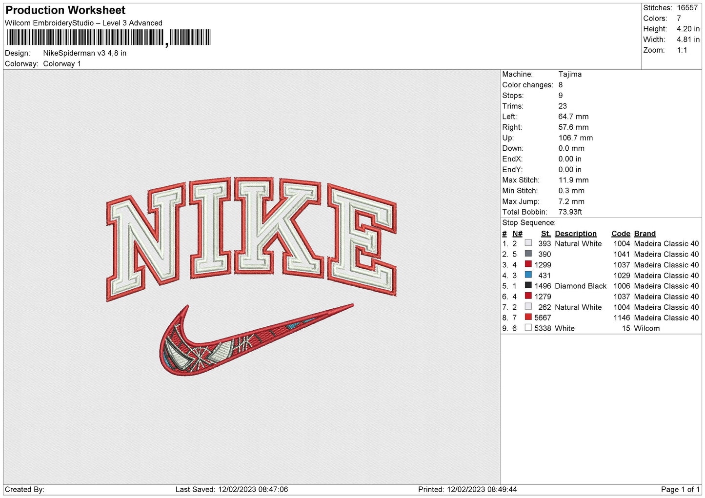 Nike Spiderman v3 Embroidery – embrostudio