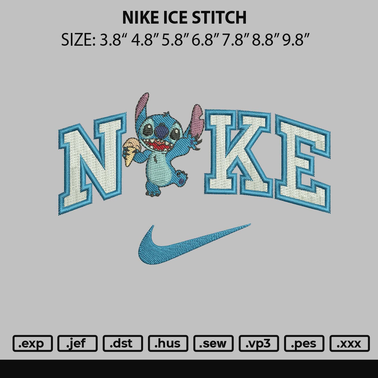 Nike Ice Stitch Embroidery File 6 sizes – embrostudio
