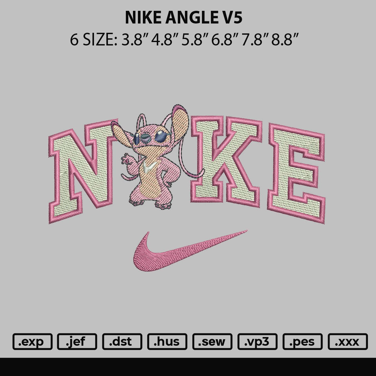 Nike Angle V5 Embroidery File 6 sizes – embrostudio