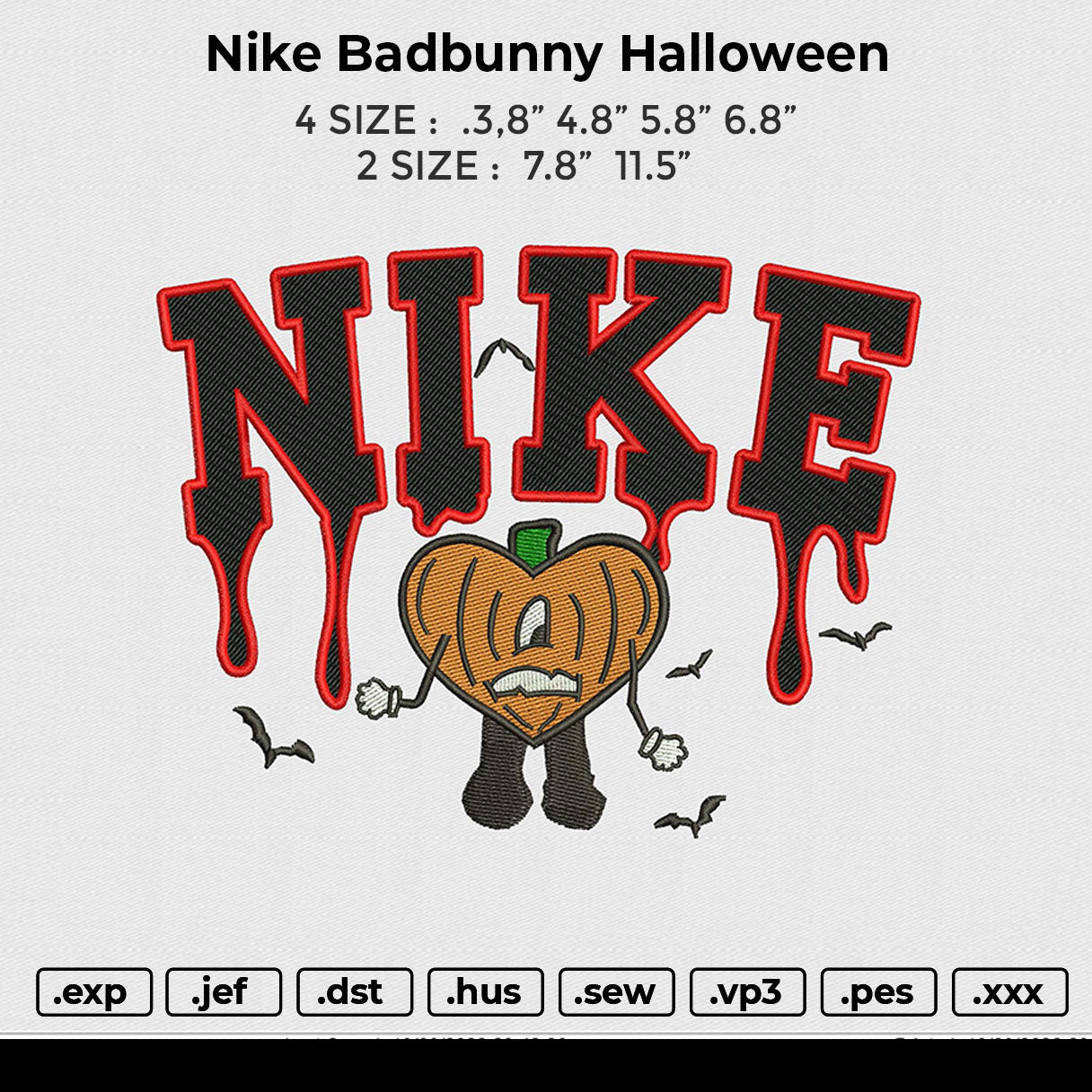 Nike Badbunny Halloween Embroidery – embrostudio