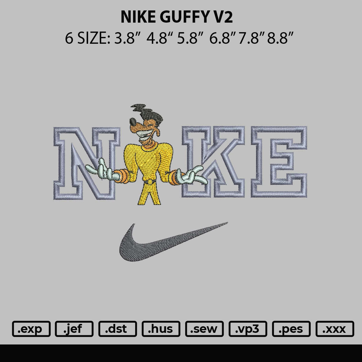 Nike Guffy V2 Embroidery File 6 sizes – embrostudio