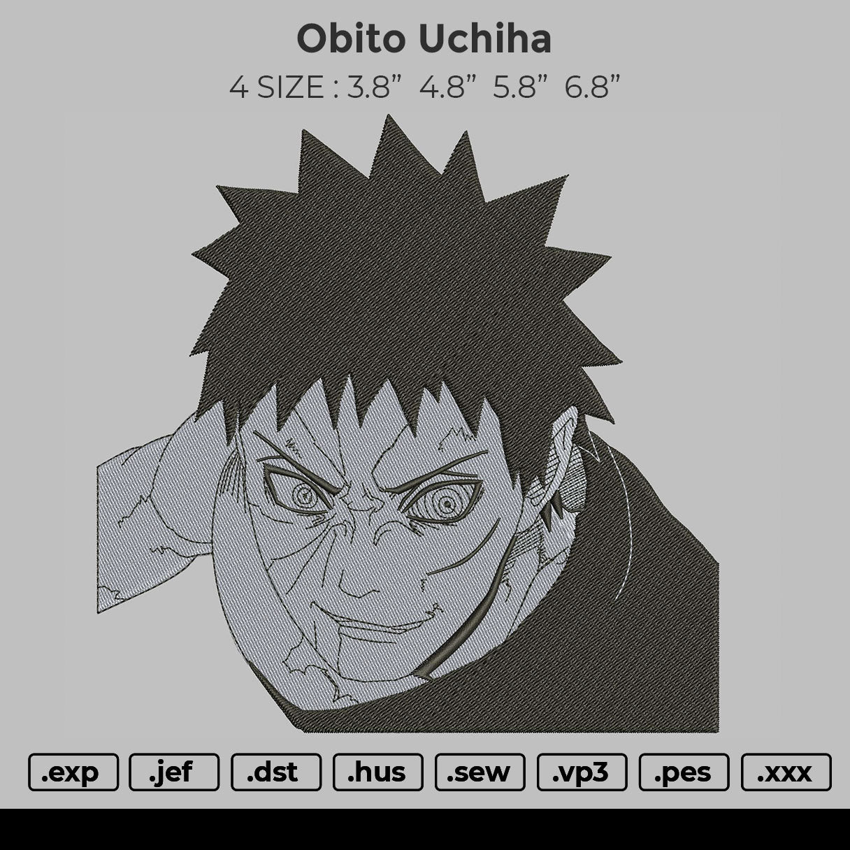 Obito Uchiha Embroidery – embrostudio