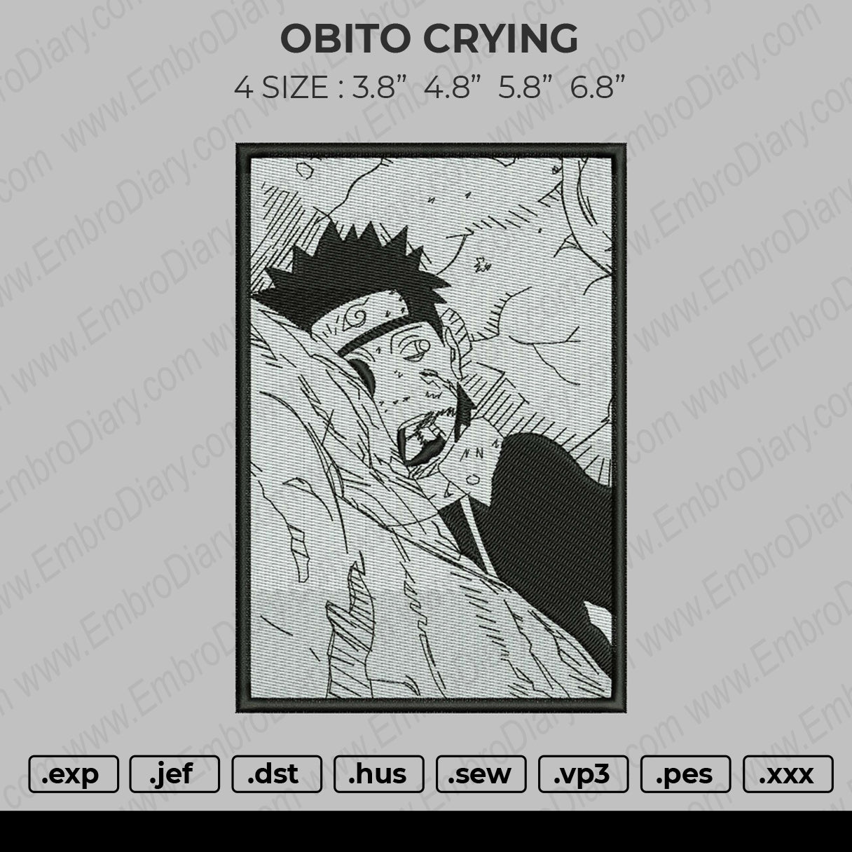 Obito Crying Embroidery – embrostudio