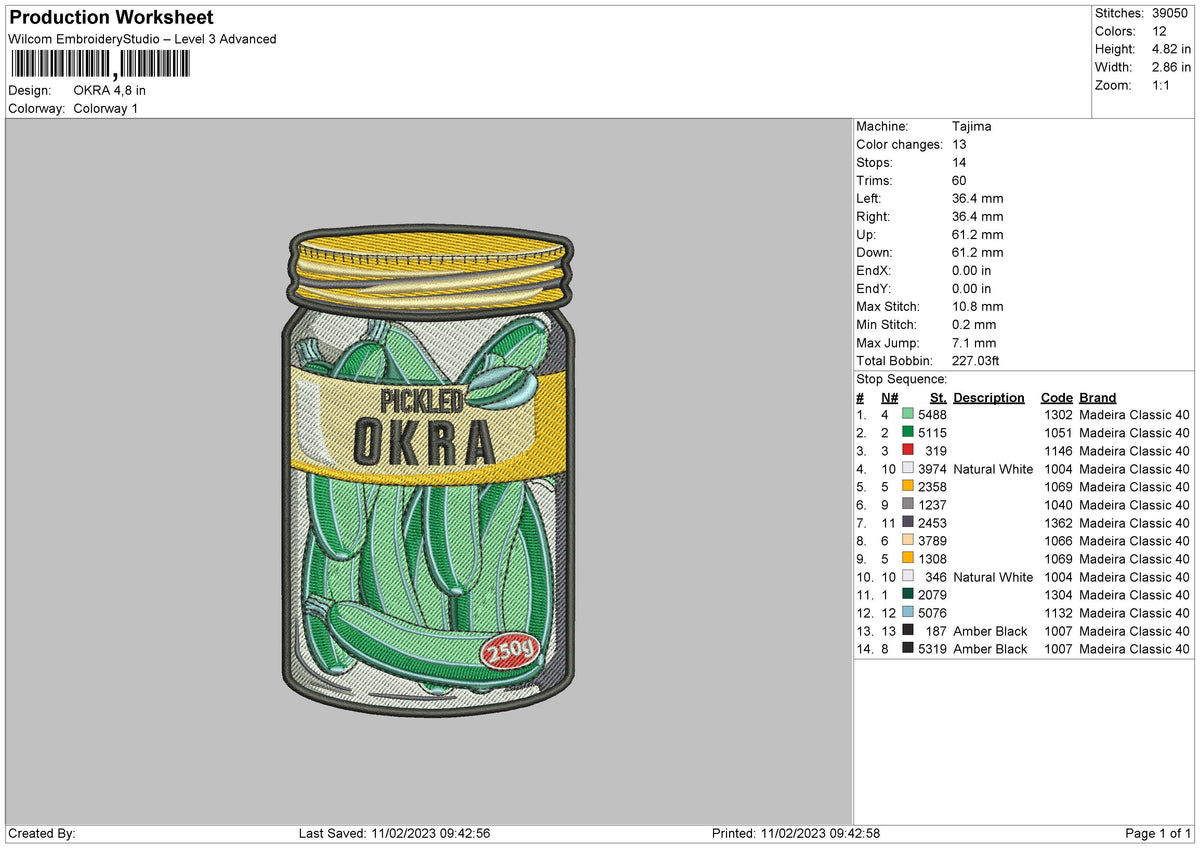Okra Embroidery File 6 sizes – embrostudio