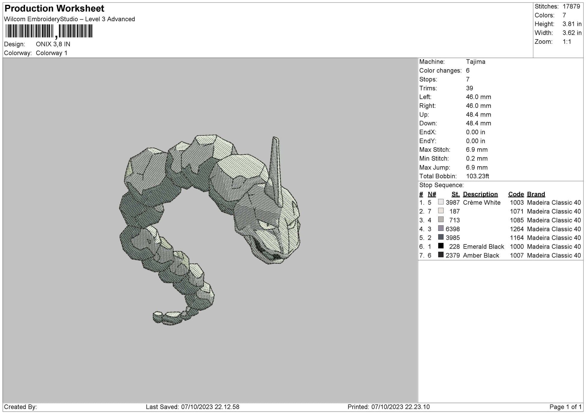 Onix Embroidery File 6 sizes – embrostudio