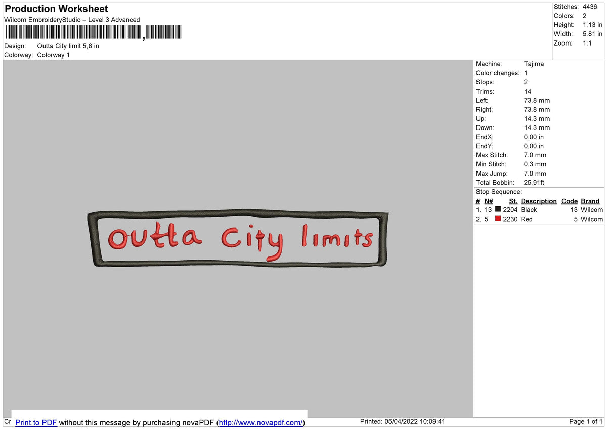 Outta City limit Embroidery – embrostudio