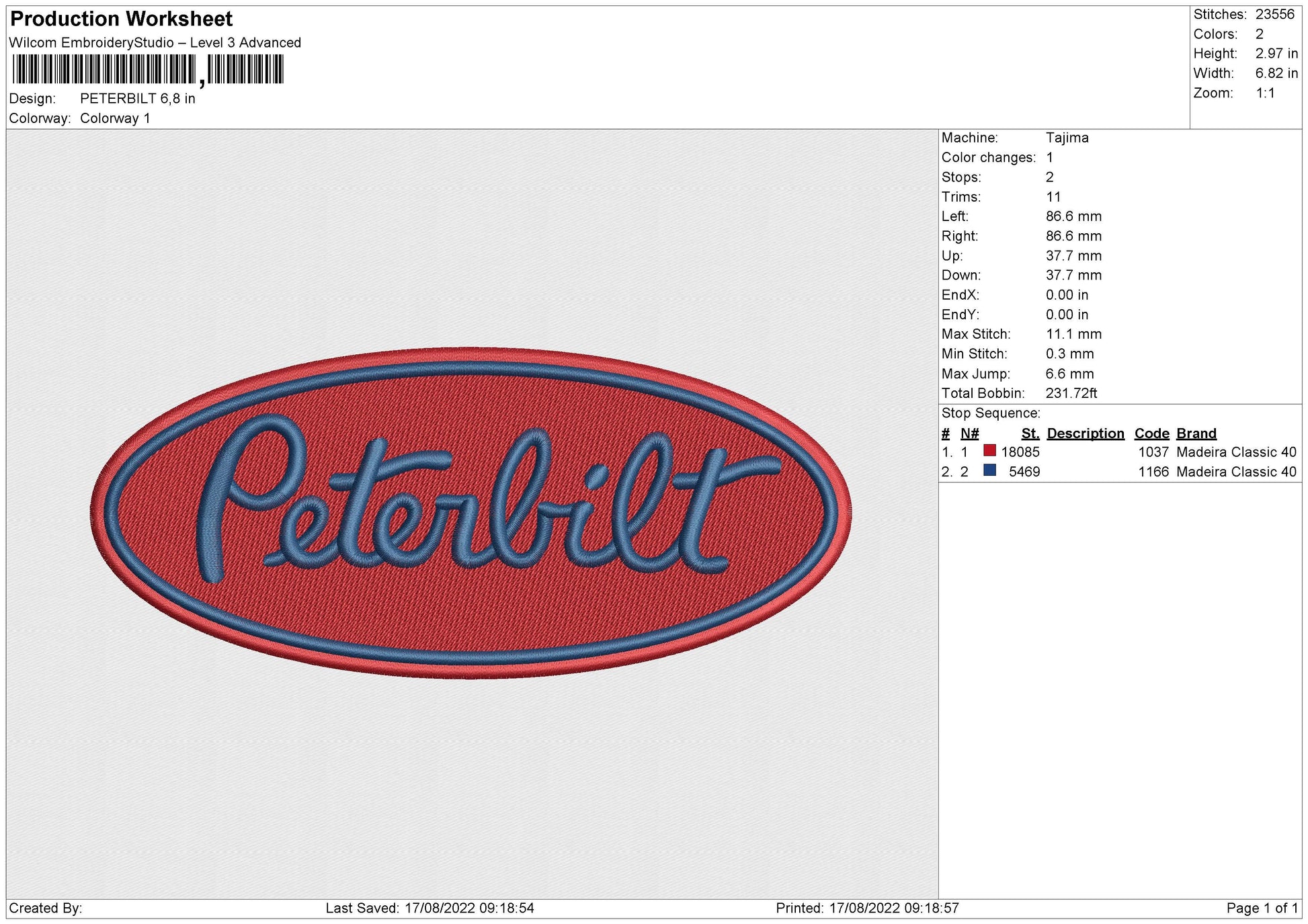 PETERBILT Embroidery – embrostudio
