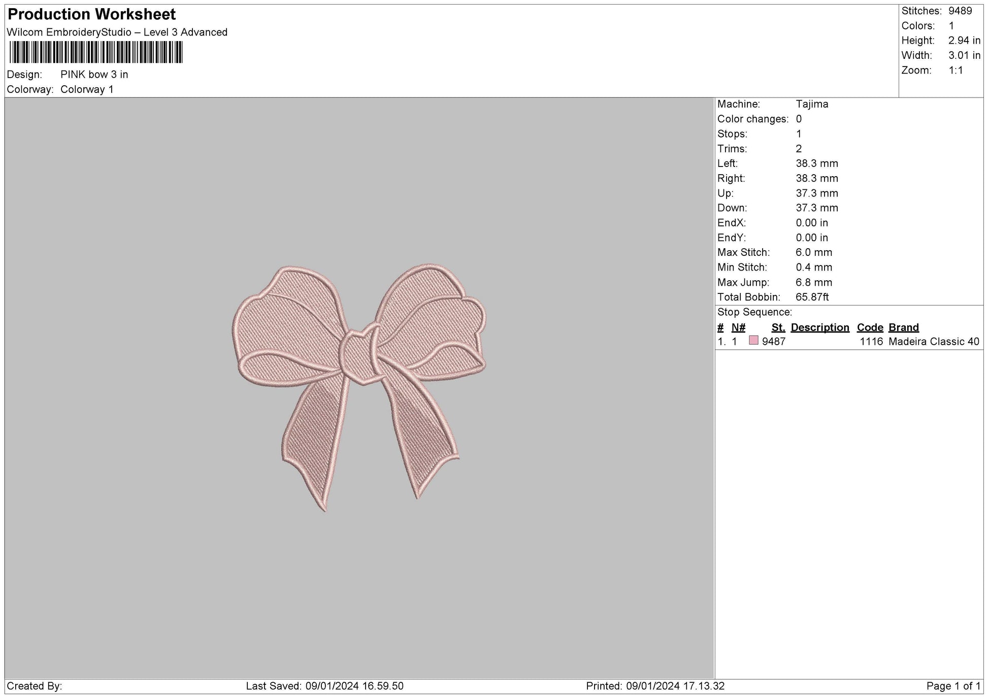 Pink Bow Embroidery File 6 sizes – embrostudio