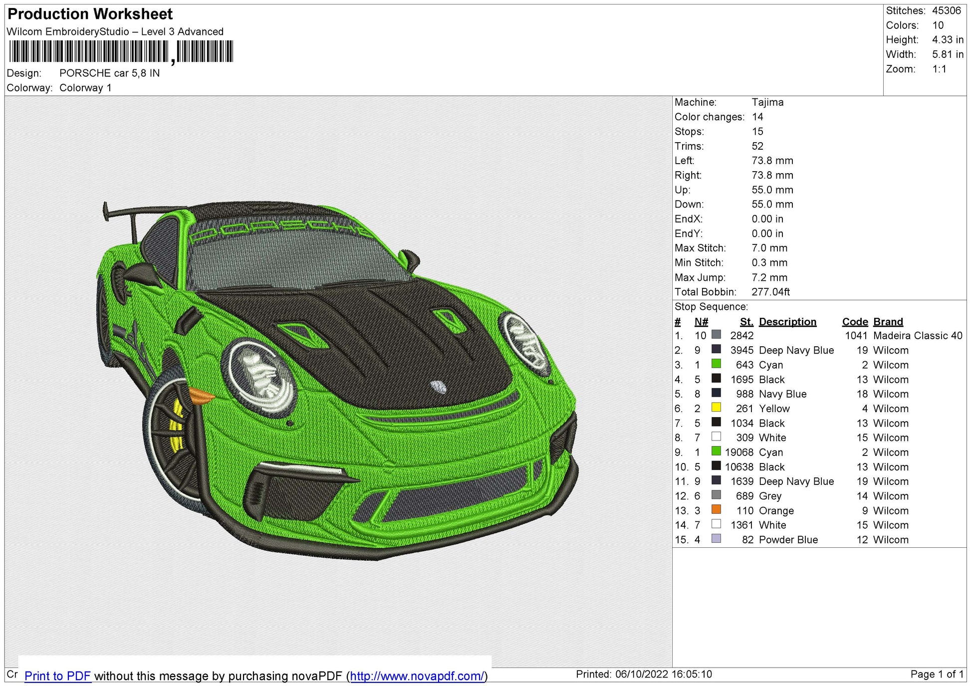 PORSCHE CAR Embroidery – embrostudio