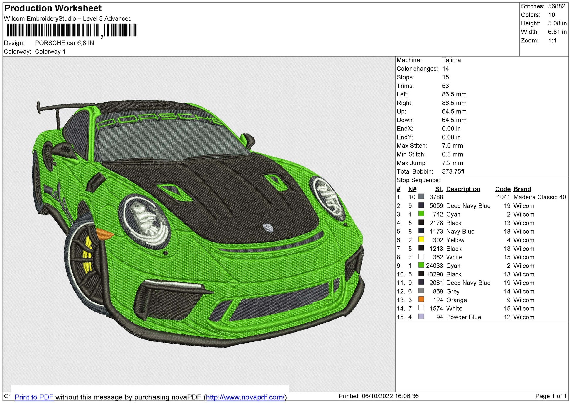 PORSCHE CAR Embroidery – embrostudio