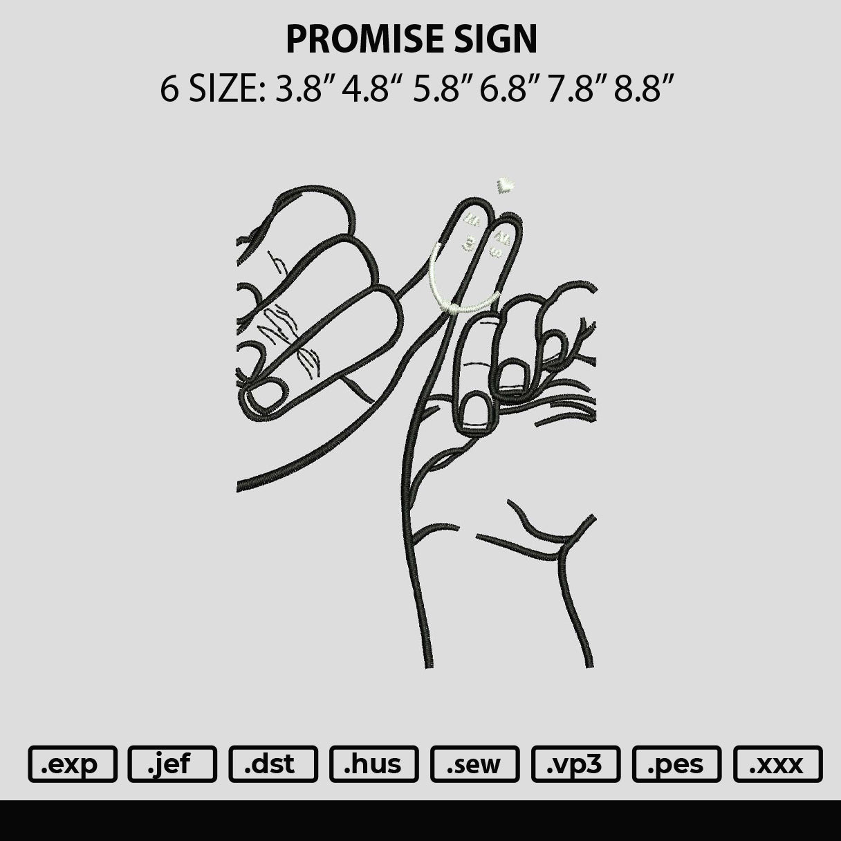 Promise Sign03 Embroidery File 6 sizes – embrostudio