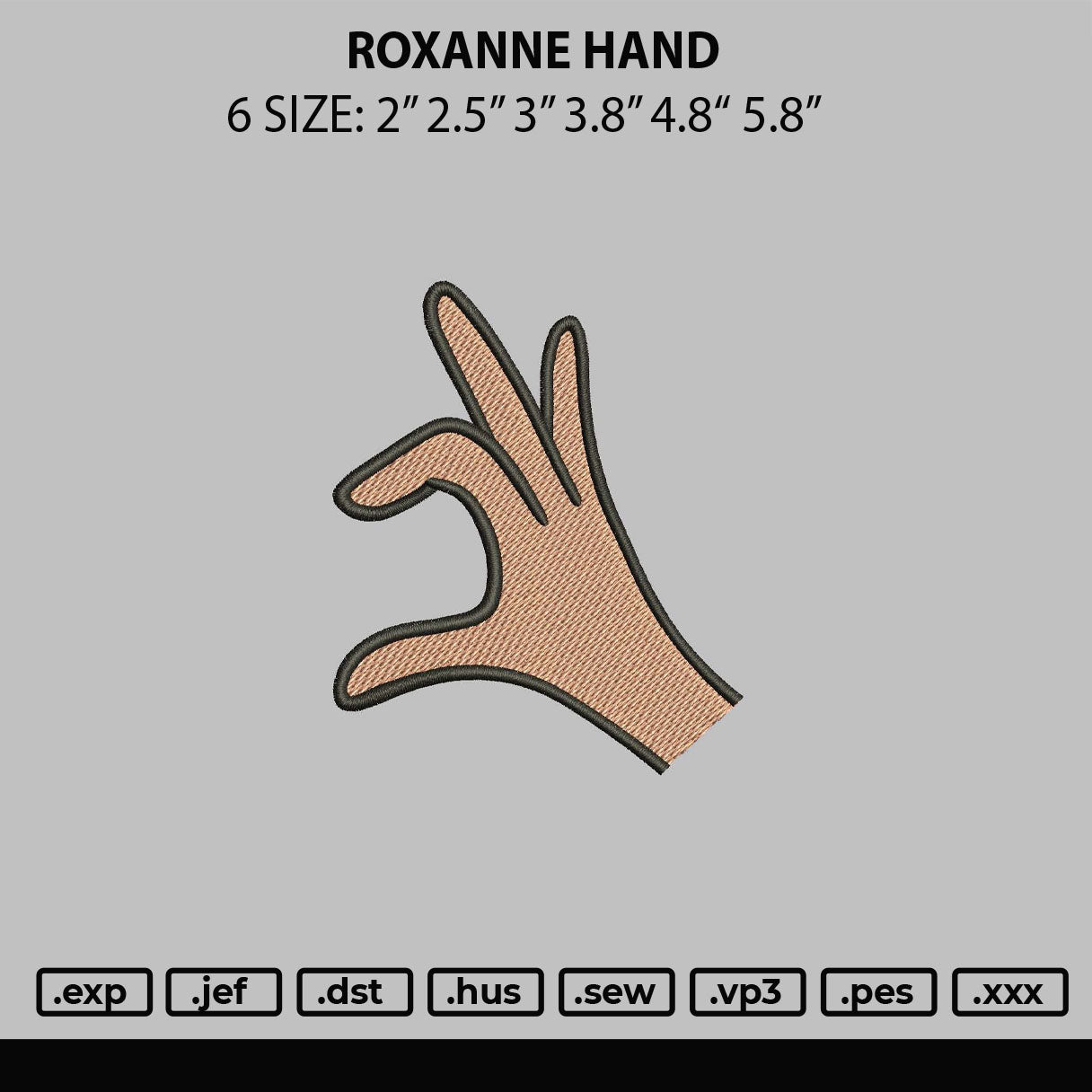 Roxanne Hand Embroidery File 6 sizes – embrostudio