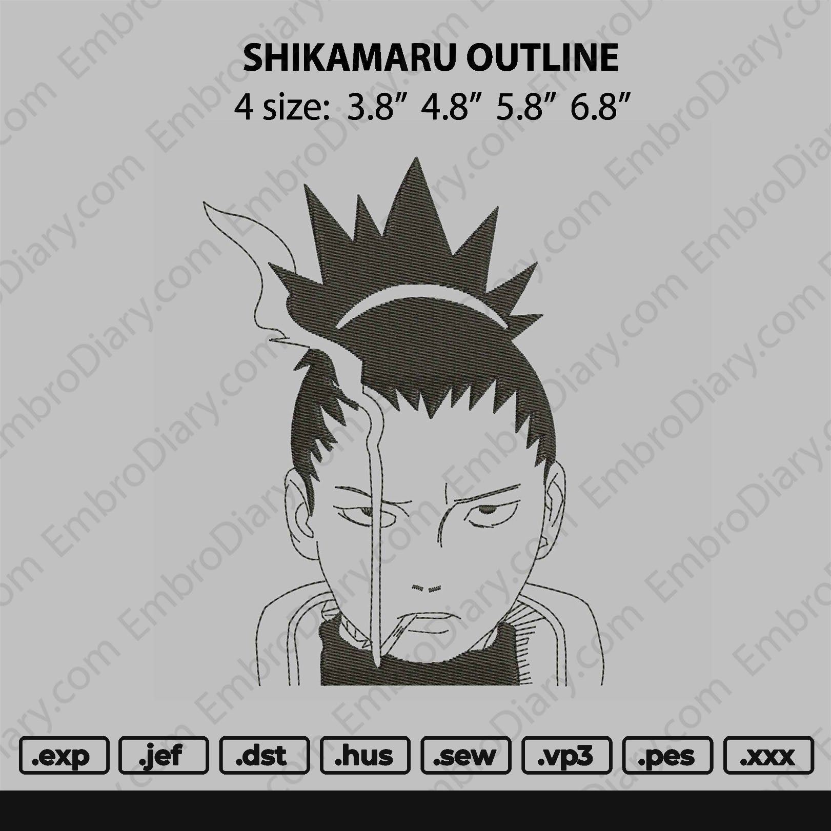 Shikamaru Outline Embroidery – embrostudio