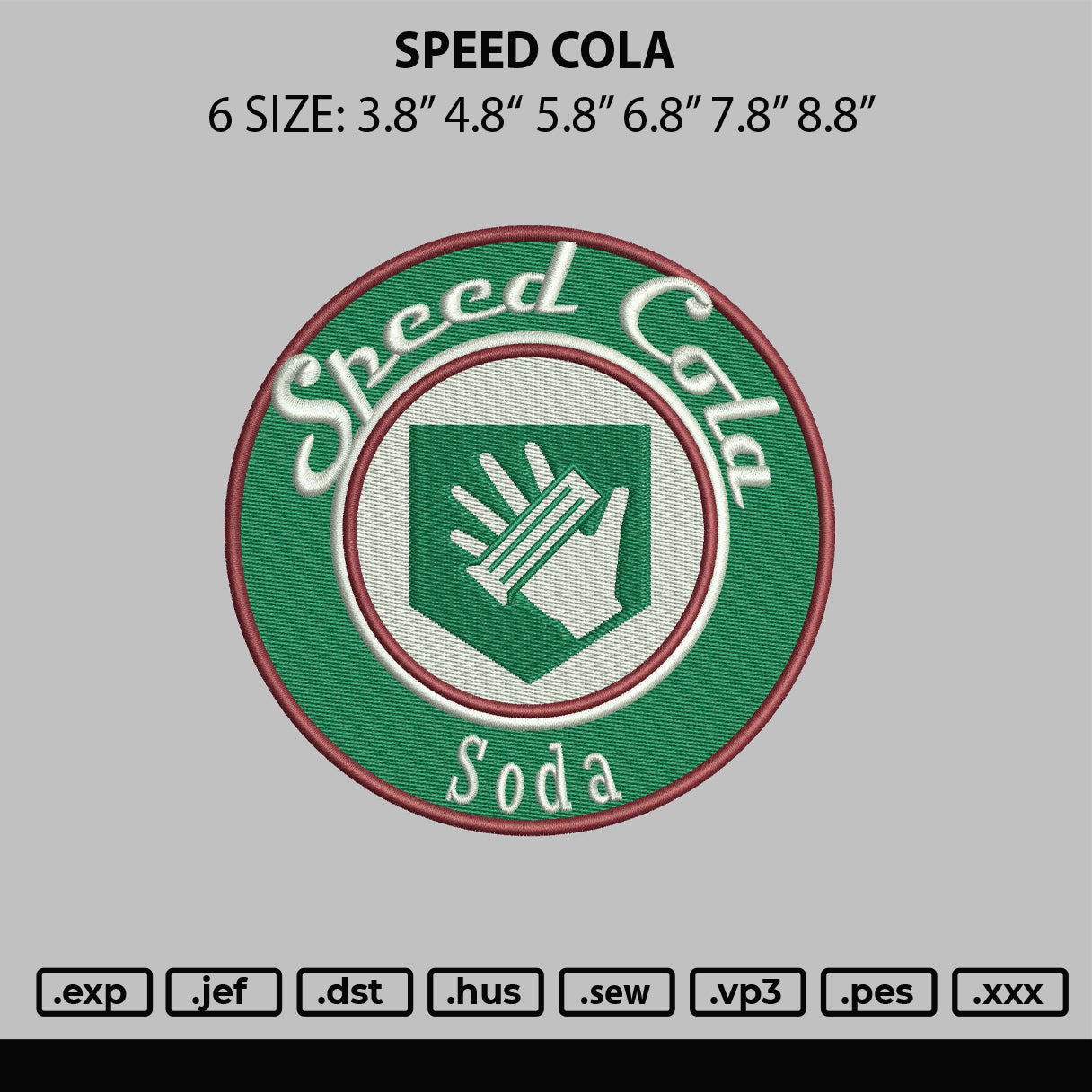 Speed Cola Embroidery File 6 sizes – embrostudio