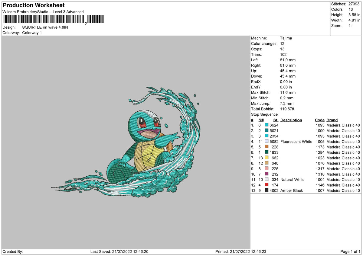 Squirtle On Wave – embrostudio