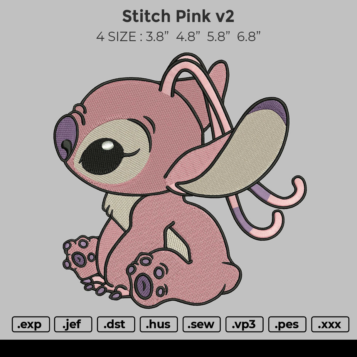 Stitch Pink V2 Embroidery – embrostudio