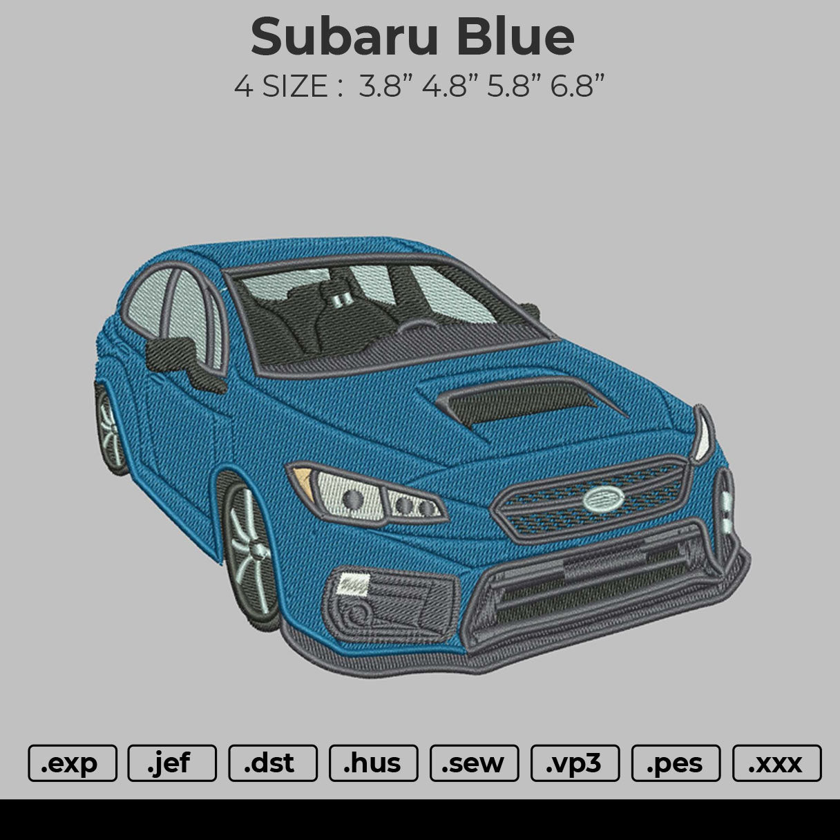 Subaru Blue Embroidery – embrostudio