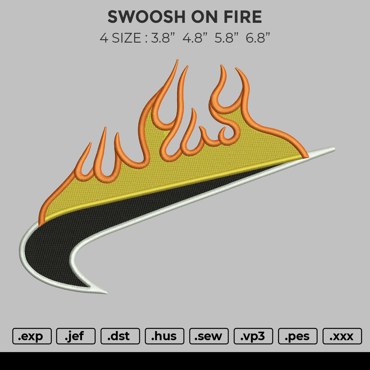 Swoosh On Fire Embroidery – embrostudio