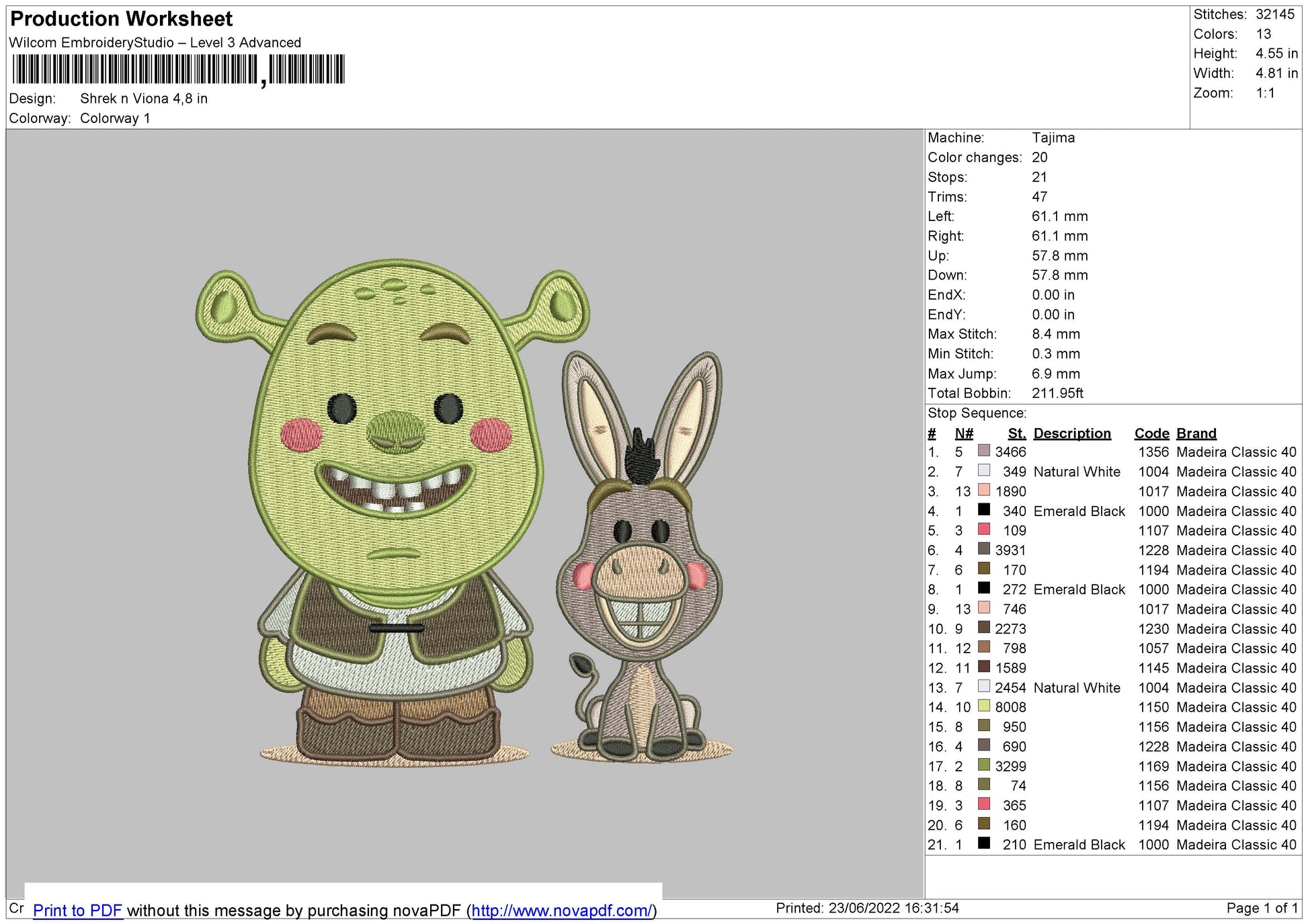 Shrek n Viona Embroidery – embrostudio