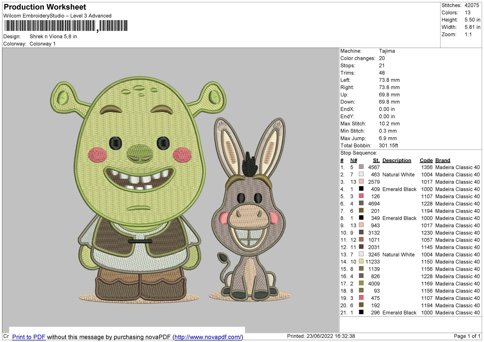 Shrek n Viona Embroidery – embrostudio