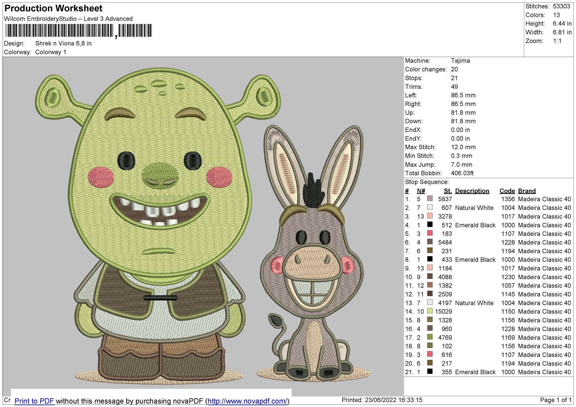 Shrek n Viona Embroidery – embrostudio