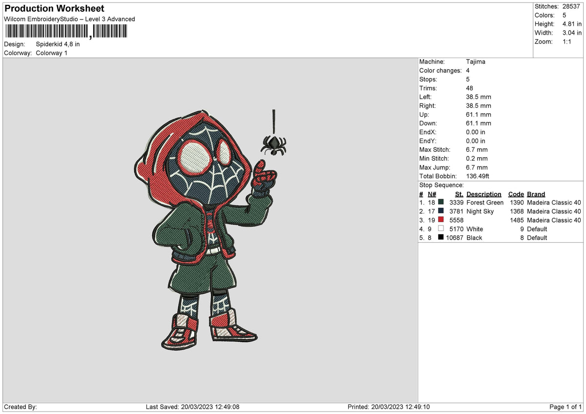 Spiderkid Embroidery File 6 sizes – embrostudio