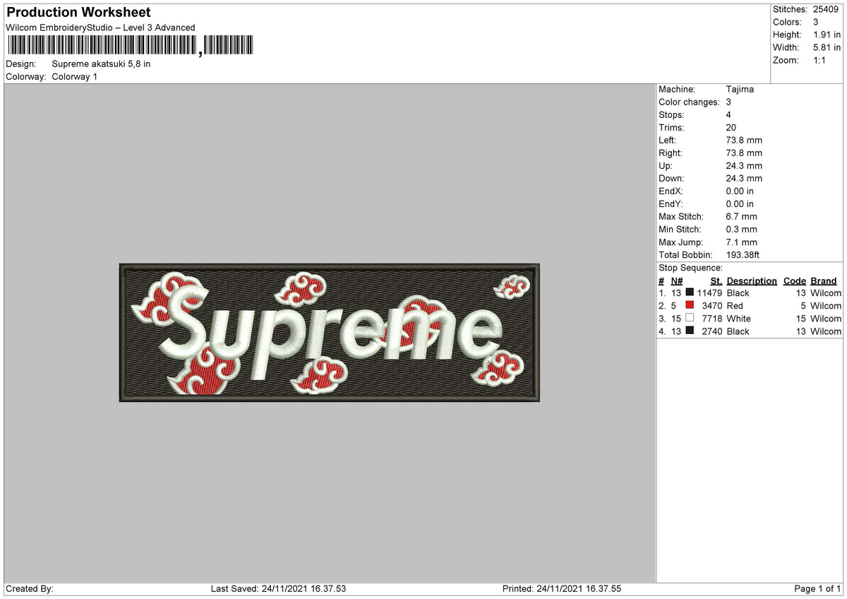 Supreme Akatsuki Embroidery – embrostudio