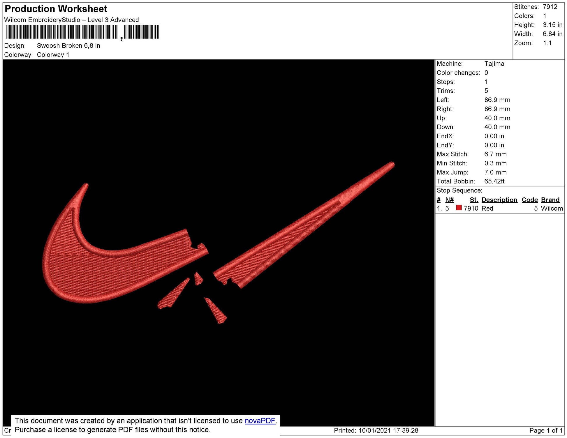 Nike Swoosh Broken Embroidery – embrostudio