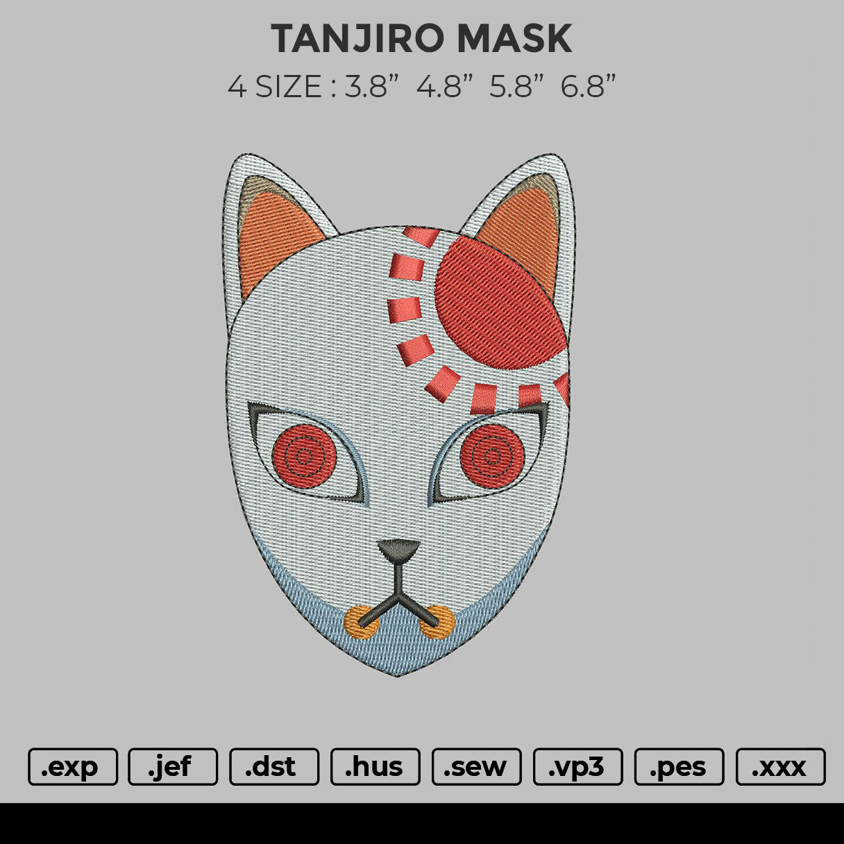 Tanjiro Mask Embroidery – embrostudio