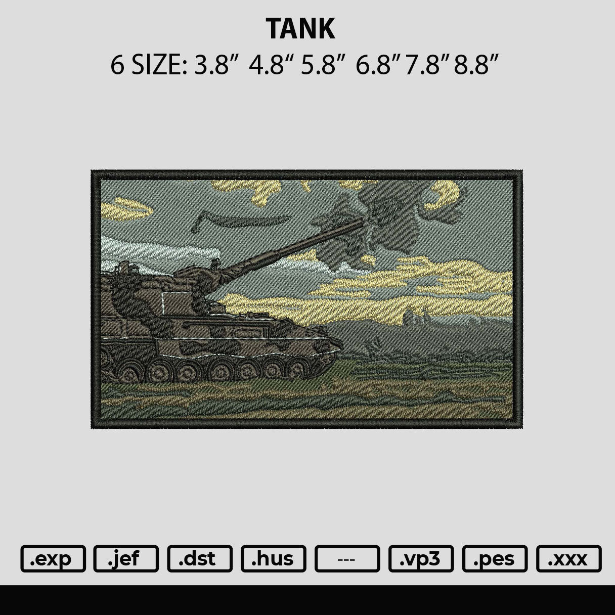 Tank Embroidery File 6 sizes – embrostudio