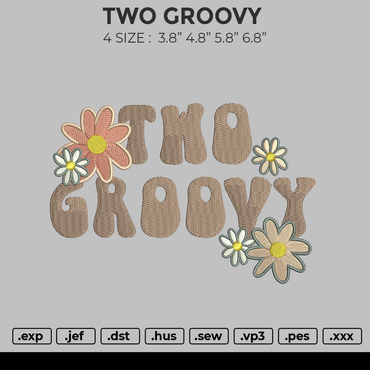 TWO GROOVY Embroidery File – embrostudio