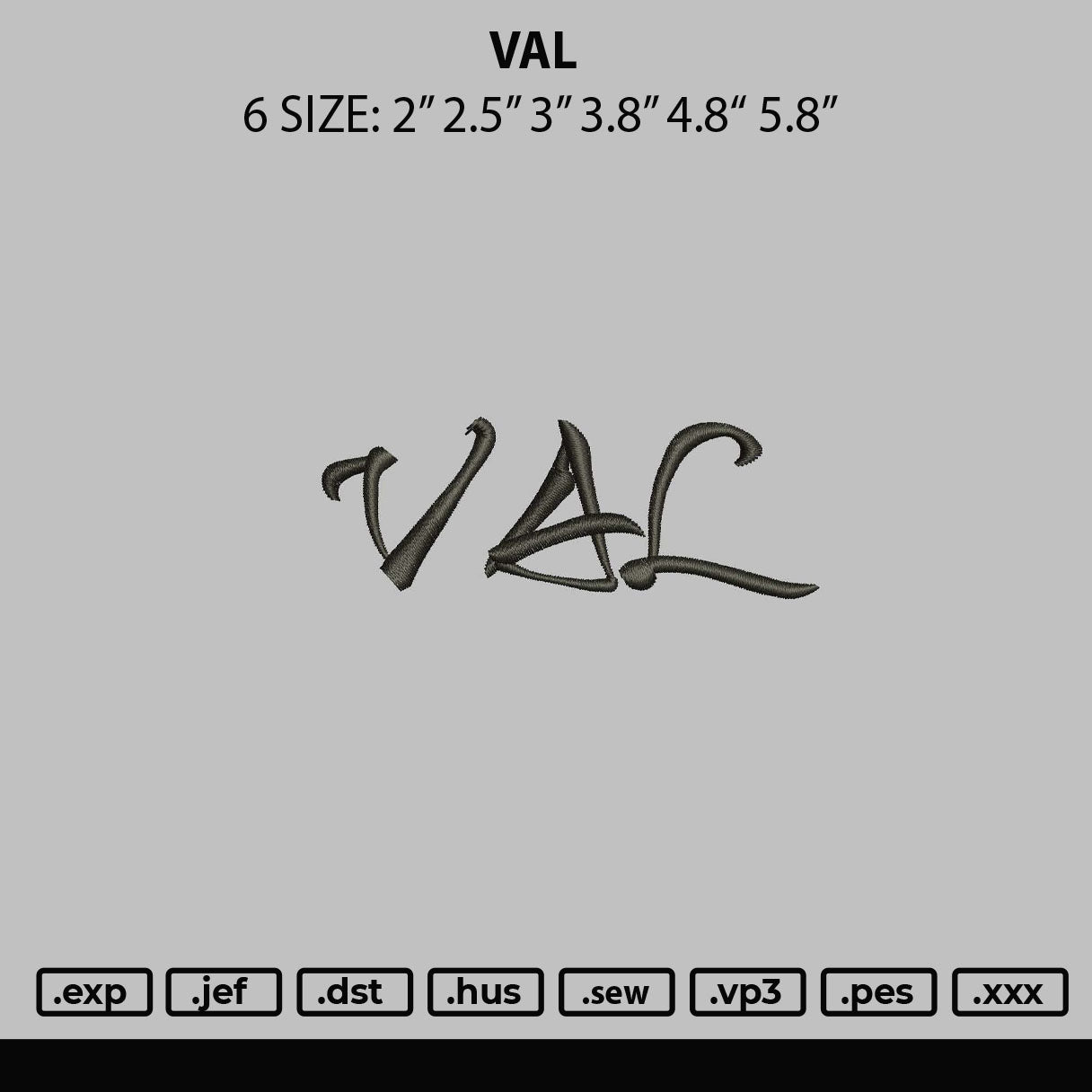 Val Embroidery File 6 sizes – embrostudio