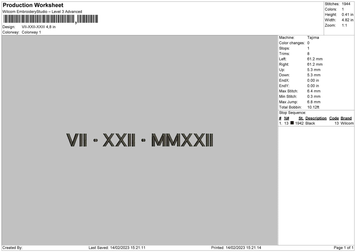 Roman Numerals 08 Embroidery File 6 sizes – embrostudio